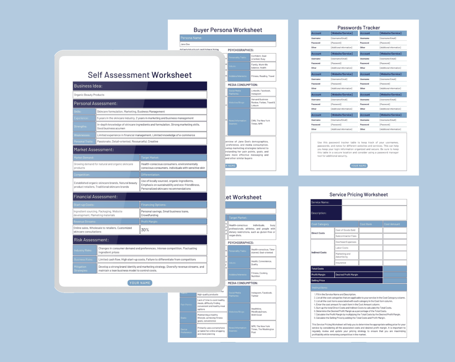 Small Business Worksheets, Agreement & Company Policies